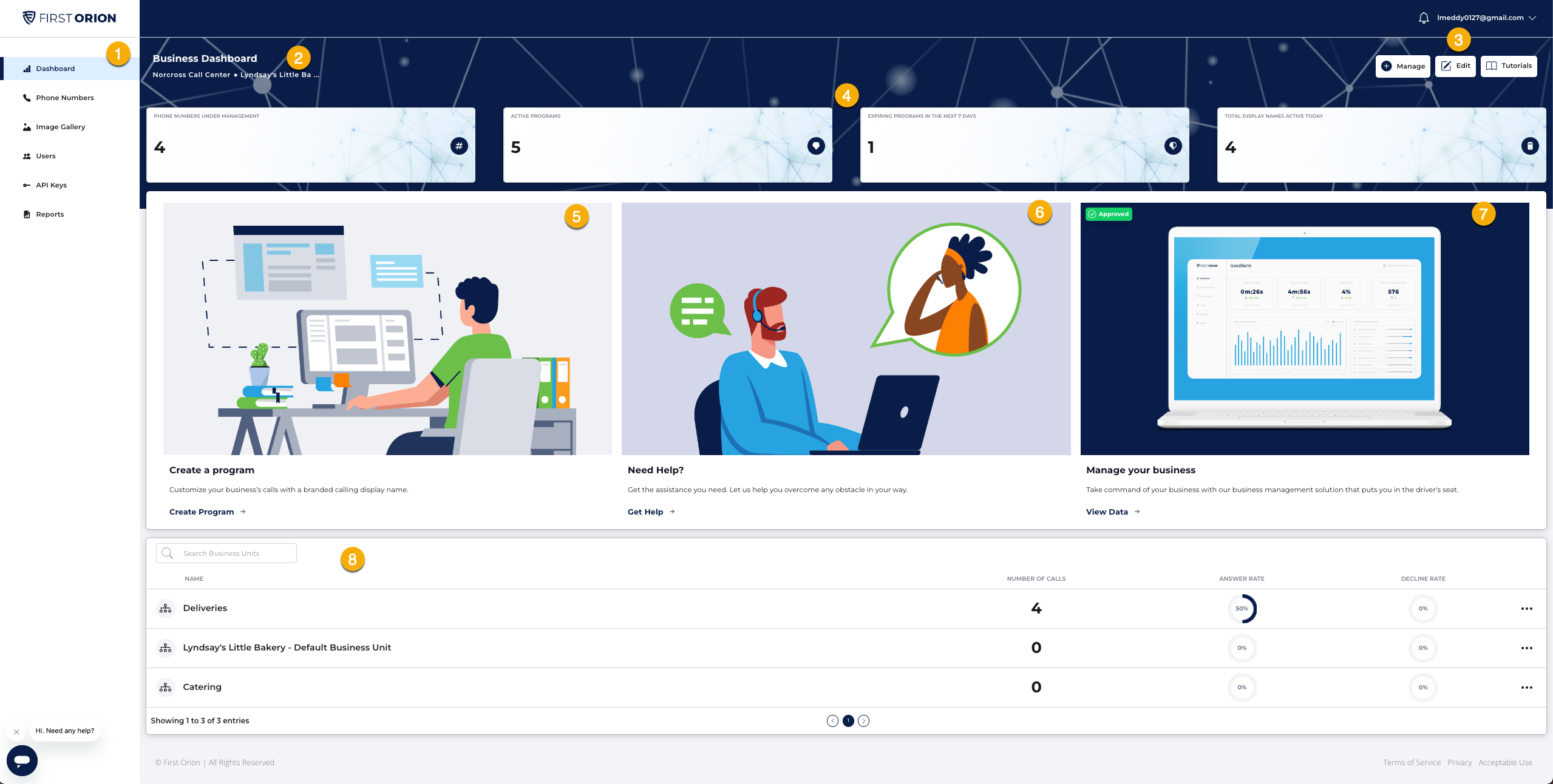 Dashboard Overview – First Orion