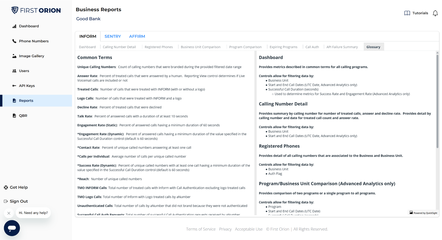 Reports & Analytics – First Orion